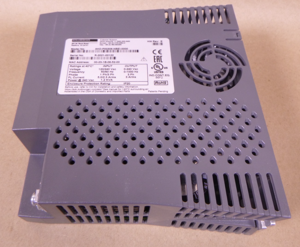 AKD-P00306-NBEI-0000 Kollmorgen Servo Drive, 120/240VAC, 1PH/3PH , 1.2 – Royal Equipment