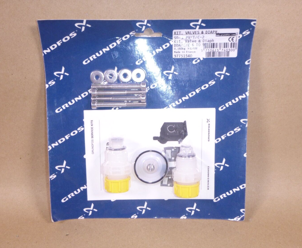 New Grundfos 97751540 Valve & Diaphragm Kit, SD-S-PV/T/C-2 Dosing Pump ...