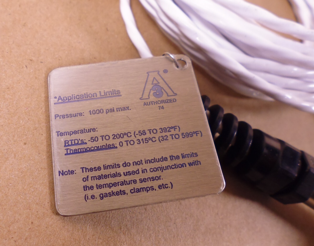 RTD Sensor/Probe, Burns Engineering, 25005, 1000PSI, -50 to 200C ...