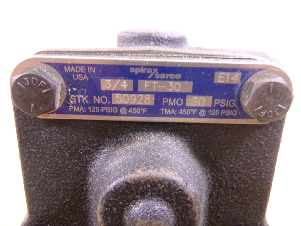 Spirax Sarco 50928, FT30 Float & Thermostatic Steam Trap 3/4" 30 Psi C ...