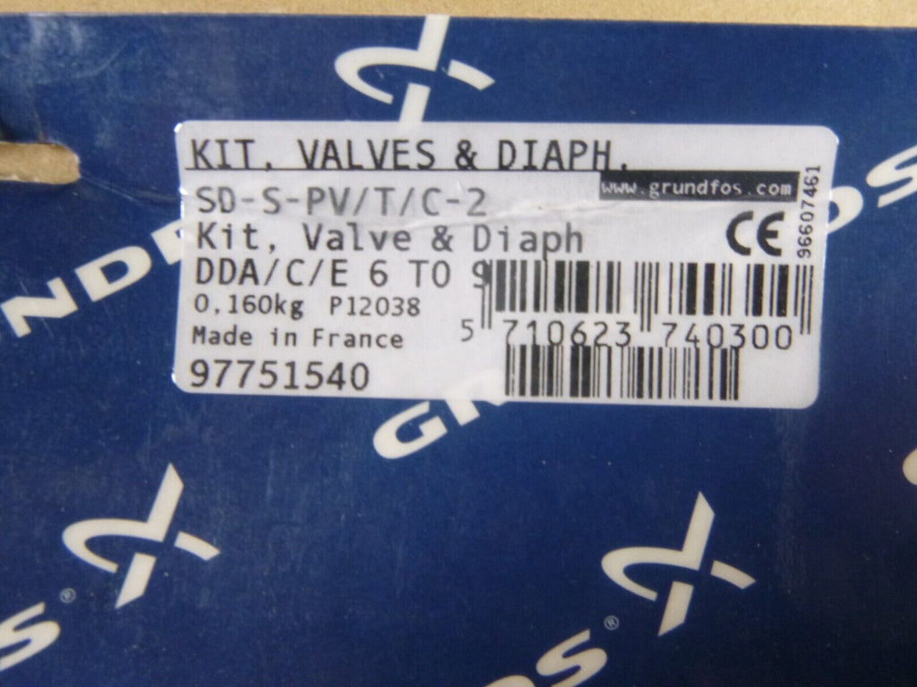 New Grundfos 97751540 Valve & Diaphragm Kit, SD-S-PV/T/C-2 Dosing Pump ...